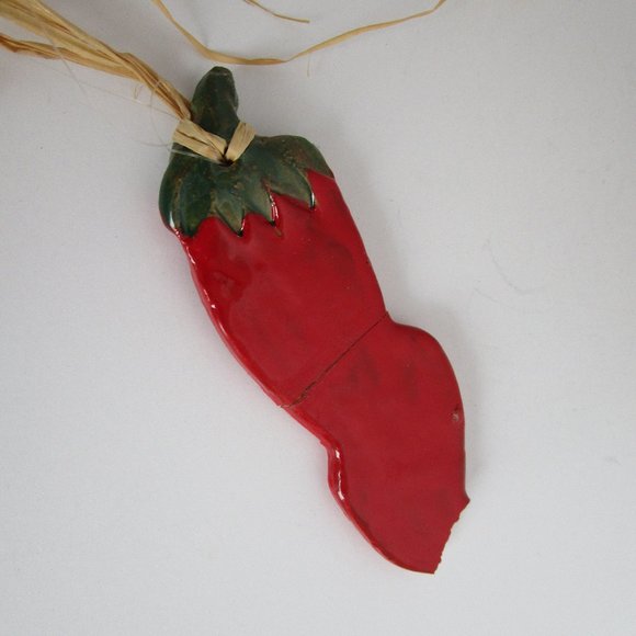 Wall Decor | Ceramic Chili Pepper Raffia Ristra Wind Chime | Poshmark